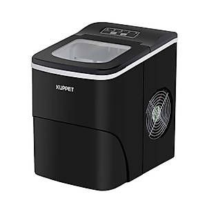 KUPPET Ice Maker Machine for Countertop, Portable Ice Cube Makers, Make 26 lbs ice in 24 hrs,Ice Cube Rready in 6-8 Mins with Ice Scoop and Basket for Home/Office/Bar (Black)