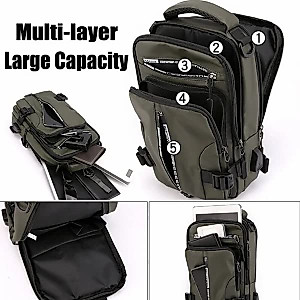 Anti-theft Waterproof Crossbody Bag,Multifunctional Waterproof Large Capacity Fashion Leisure Men's Backpack (Blue)