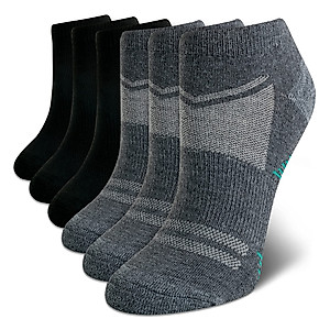 Avia Women's Performance Cushioned Moisture Wicking Low Cut Socks (6 Pack), Grey, Shoe Size: 4 - 9