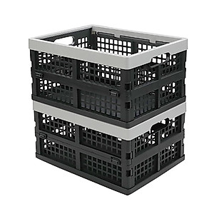 Doryh 16-Liter Collapsible Storage Crates/Stackable Storage Container Basket, Set of 2