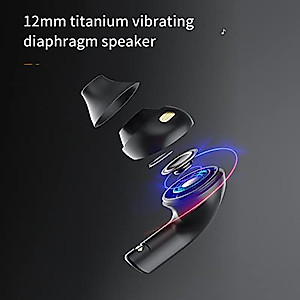 Magictom Half-in Ear Stereo V5.2 TWS Earphone Stable Signal ENC HD Calling True Wireless Earphone Low Power Consumption IP54 Waterproof TWS Earbud Exclusive Patented with 20hrs Playtime (Black)