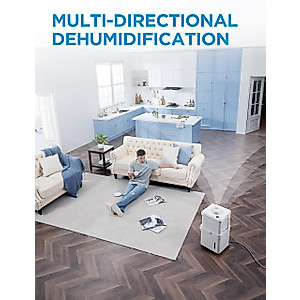 Midea Cube 50 Pint Dehumidifier for Basement and Rooms at Home for up to 4,500 Sq. Ft., Built-in Pump, Drain Hose Included, Smart Control, Works with Alexa (White), ENERGY STAR Most Efficient 2023