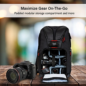 Deco Gear DSLR Camera Backpack, Customizable Compartments for Cameras, Lenses, Accessories & Laptop, Weather Protective, Perfect for Canon Nikon & Sony Photographers (Can Also Turn Into Sling Bag)
