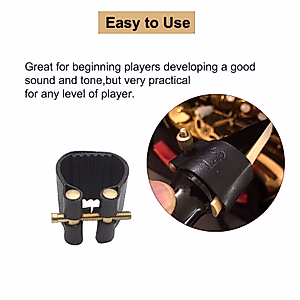 PU Leather Alto Saxophone Ligature Clip Fastener with Saxophone Mouthpiece Plastic Cap For Alto Sax Saxophone