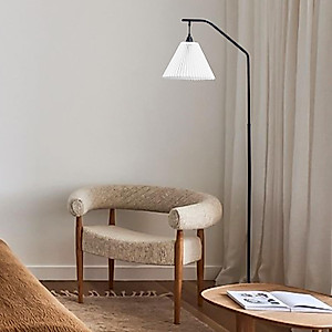 ArtCredit Arc Floor Lamp - 68.23in, Stylish Standing Lamp with Foot Switch, Lamps for Living Room, Bedroom, Office - 9W 2700K LED Bulb Included (Black)