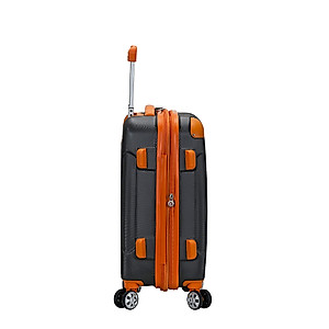 Rockland London Hardside Spinner Wheel Luggage, Charcoal, Carry-On 20-Inch
