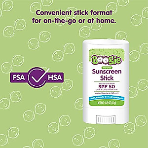 Baby Sunscreen by Boogie Block, Mineral Sunscreen Stick, Naturally Derived, Water Resistant, SPF 50, 0.49 Oz, Pack of 1