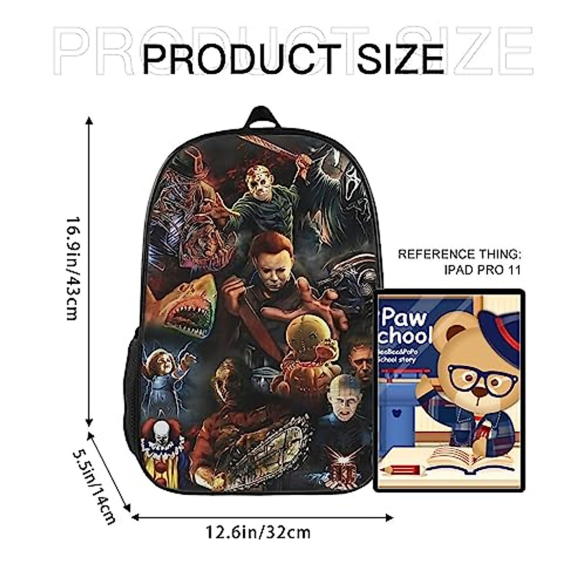 Mxiwngp Horror Movie Characters Backpack Laptop Bag Fits 17 Inch Notebook Casual School Backpack for Men&Women,style2