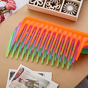 4 Pieces 9 1/2 Inches Anti Static Large Tooth Detangle Comb, Wide Tooth Hair Comb Salon Shampoo Comb for Long Hair and Curly Hair (Mutil Color 3)