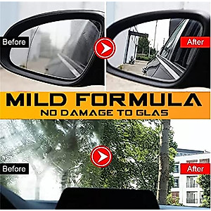 50ml Glass Oil Film Removing Paste, Car Windshield Oil Film Cleaner, Glass Stripper Water Spot Remover, Glass Clear Windshield Cleaner Paste Car Paint Oil Film Remover Paste, with Sponge (2Pcs)