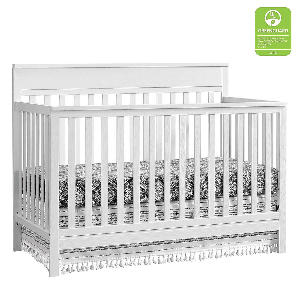 Oxford Baby Castle Hill 4-in-1 Convertible Crib, Barn White, GreenGuard Gold Certified