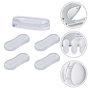 TOVINANNA 1set Toilet Anti-Collision Pad Toilet Bidet Bumper Self-Adhesive Toilet Gaskets Toilet Seat Bumper Sanitary Toilet Bumpers Home Toilet Cover Gaskets Clear Bumpers Kit 5pcs