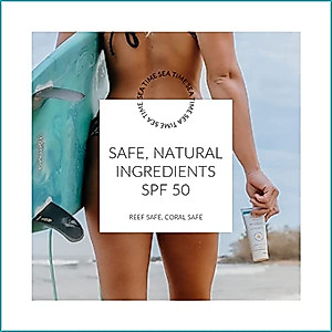 Reef Safe Sunscreen SPF 50 Mineral Lotion and Face Stick, Hawaii & Mexico Approved, Biodegradable, Zinc, Vitamin E, Oxybenzone & Octinoxate Free, Water Resistant, Natural Ingredients, Made in USA by Coral Safe