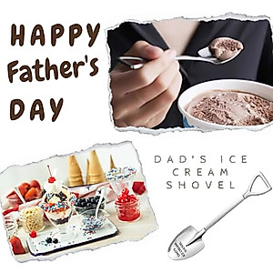 Fathers Day Gifts, Gifts for Dad, Father's Day Gifts from Daughter Son, Birthday Gifts for Dad, Personalized Dad Gifts, Funny Engraved Stainless Steel Dad's Ice Cream Shovel Gift for Father's Day