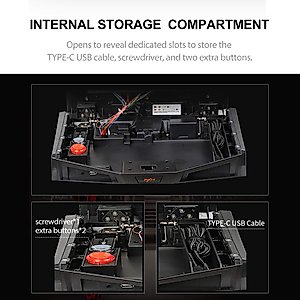 PXN Arcade Stick PC, X9 Arcade Joystick PS4 Game controller Vewlix Fightstick with Sanwa Buttons USB Data Cable Connection for PS4, PS3, PC, Xbox one