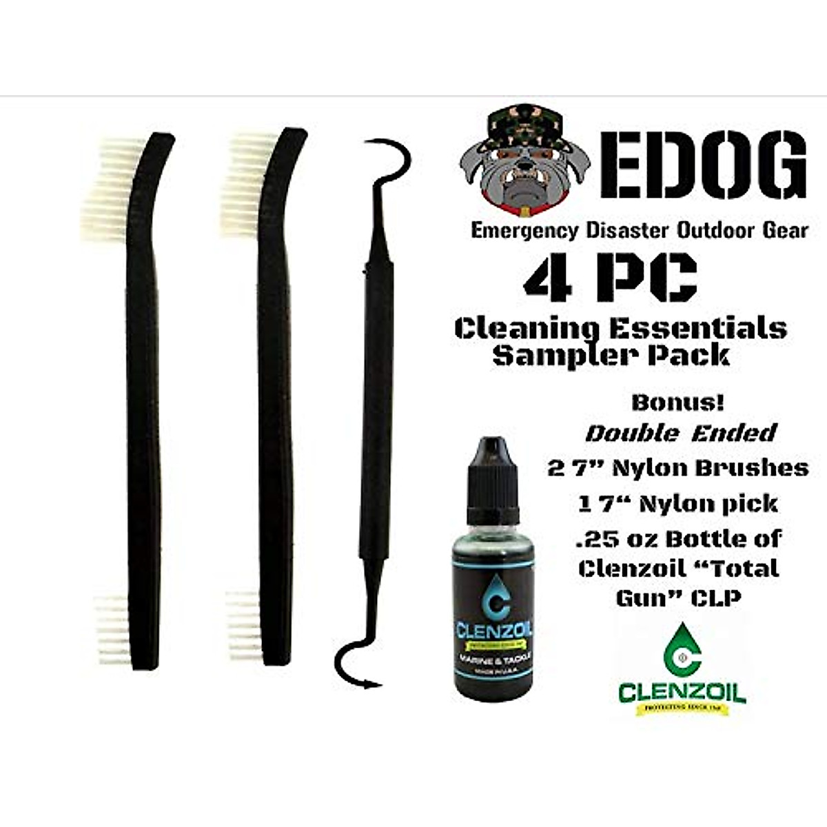 Gen 4 5 PC EDOG Schematic (Exploded View) Heavy Duty Pistol Cleaning 12x17 Padded Gun-Work Surface Protector Mat Solvent & Oil Resistant & 3 PC Cleaning Essentials & Clenzoil