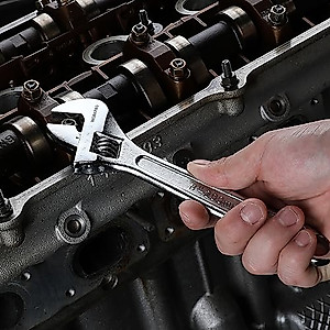 WORKPRO 4-piece Adjustable Wrench Set, Forged, Heat Treated, Chrome-plated (6-inch, 8-inch, 10-inch, 12-inch)