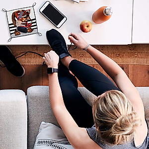 Dachshund Dog in Sunglasses Polka Dots Neck Scarf Stripes Leather Tray Dice Box Bedside Tray Key Watches and Candy Holder Sundries Entryway Tray,20.5x20.5cm