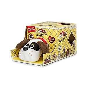 Pound Puppies Newborns Plush - White with Dark Brown Spots (Fuzzy Ears)