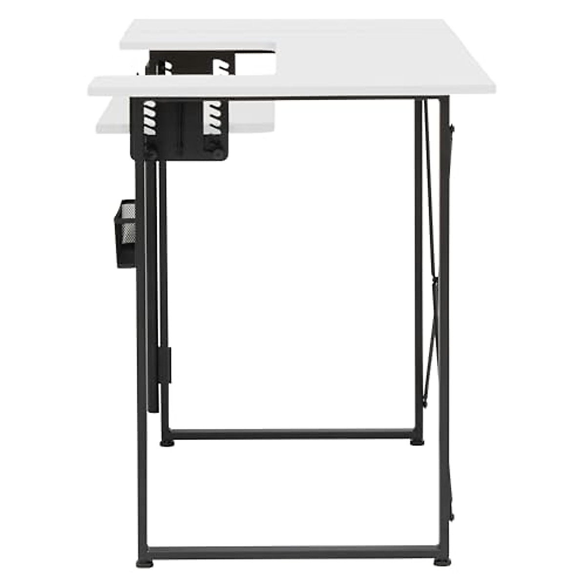 Sew Ready Pivot Swingout Storage Panel Sewing Table, Graphite/White