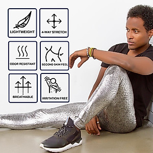 Kapow Meggings Metallic, Velvet & Special Material Men's Leggings (24 Carat Gold, Large)