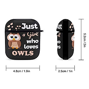 A Girl Who Loves Owls Airpods Case Cover for Apple AirPods 2&1 Cute Airpod Case for Boys Girls Silicone Protective Skin Airpods Accessories with Keychain