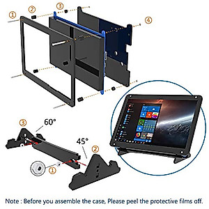7 Inch Touch Screen Monitor for Raspberry Pi, Portable IPS Display HDMI 1024 * 600 Touchscreen with Acrylic Case, Second Monitor for Gaming Consoles/PC/Camera/Win OS
