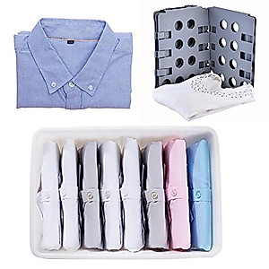 QEESTARS Adjustable Clothes Folding Board, Adults Dress Pants Towels T-Shirt Folder Board,Fast and Easy Laundry Folder Organizer,Grey