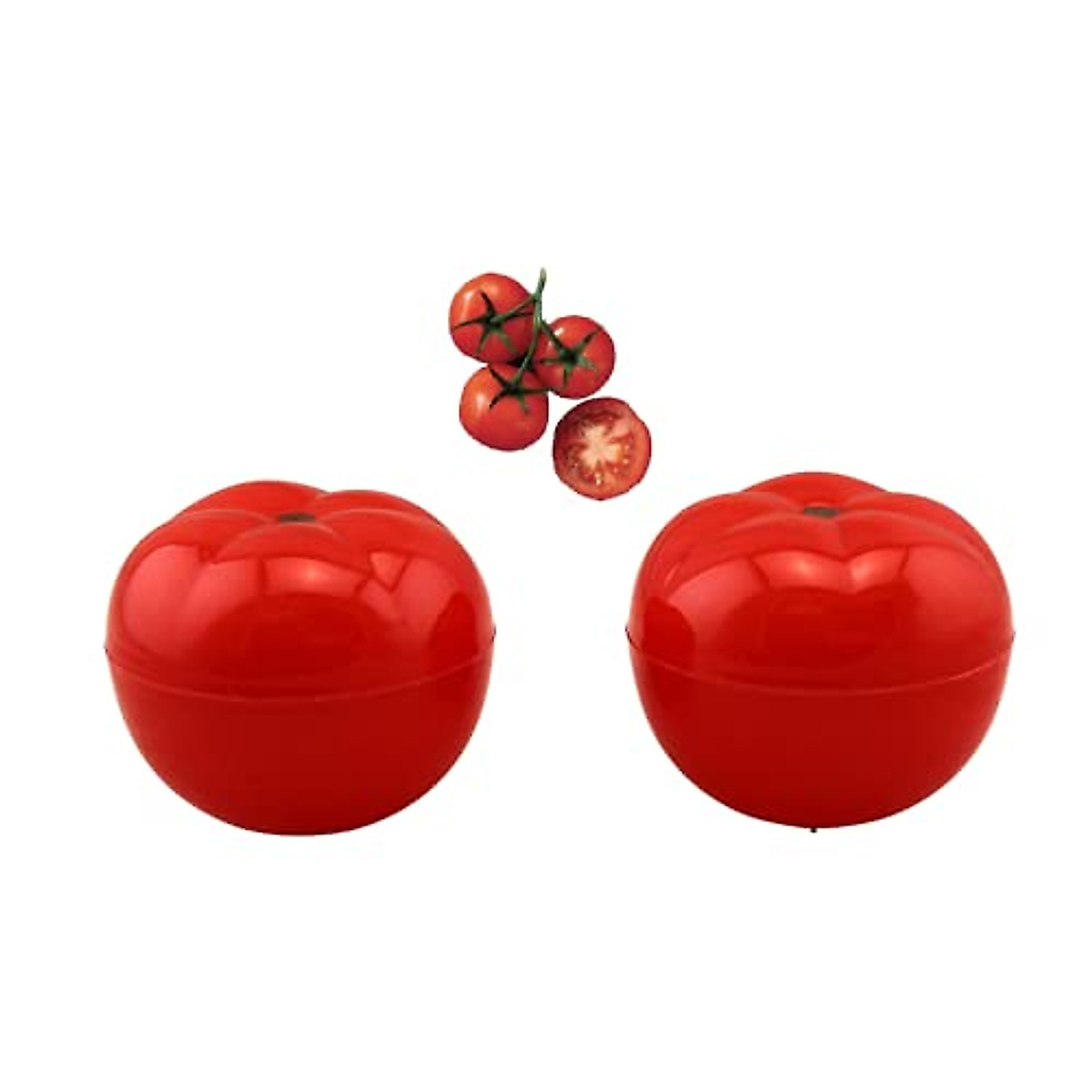 Dependable Industries inc. Essentials Set of 2 Piece Tomato Keeper Saver Container Server Keeps Cut Tomatoes Fresh Longer Odor Concealer Vegetable Holder BPA Free