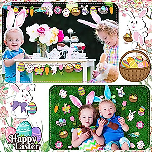 24 Pieces Spring Easter Wooden Ornaments Happy Easter Cutouts Embellishments Cute Holiday Decorations with Strings Hanging Ornaments for Easter Tree Party Home Classroom Decor (Bunny Egg Flower)