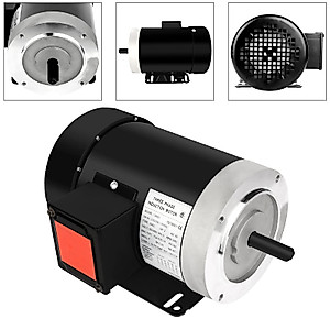 2HP Electric Motor 3450 RPM General Purpose Three Phase Motor 230V/460V 56C Frame 5/8" Shaft Diameter CW/CCW Rolled Steel Shell 60 HZ TEFC