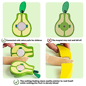 Wooden Play Food Sets for Kids Kitchen Accessories Cutting Montessori Toys for 2 Year Old Toddlers Pretend Play Fake Fruit Vegetable Egg Fillers Birthday Easter Gifts for 3 4 Years Girls Boys