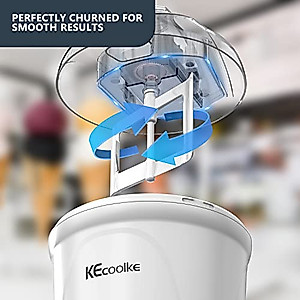 KECOOLKE Ice Cream Maker, Teacher Appreciation Gifts Electric Ice Cream Machine Soft Serve Homemade 1.5 Quart Frozen Yogurt, Sorbet,gelato