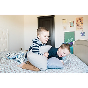 Ella & Max Toddler Pillowcase. Gray. Fits 13x18 & 14x19 Toddler Pillows. Easy to wash & no Ironing. Handmade in USA. Made of Luxury Microfiber Fabric.