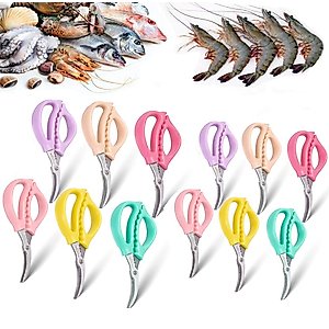 kitchen Seafood Scissors,Crab Lobster Leg Crackers and Seafood Tools for Lobster, crab, shrimp, vegetables and other cutting work 6.1 inch (Colorful 12)