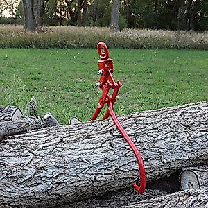 Felled 28in Log Lifting Tongs - 38in Cap Large Steel Timber Log Grapple Skidding Tongs for Wood Logging Equipment