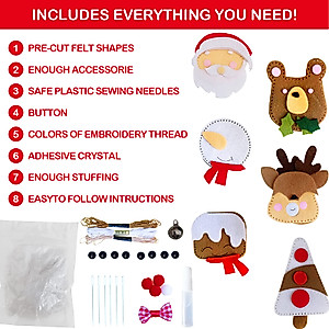 MOVEBO DIY Craft Sewing Kits for Christmas,Christmas Ornaments DIY Craft Kits for Kids (Christmas Ornaments DIY 3)