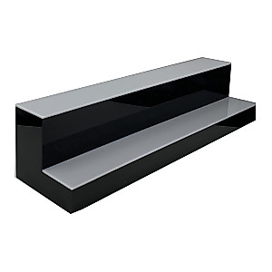 YILIKISS 31 Inch 2 Step LED Lighted Liquor Bottle Display Illuminated Bottle Shelf Home Commercial Bar Shelf Light Changing Shelves with Remote Control,Multiple Colors LED Bar Shelves for Liquor