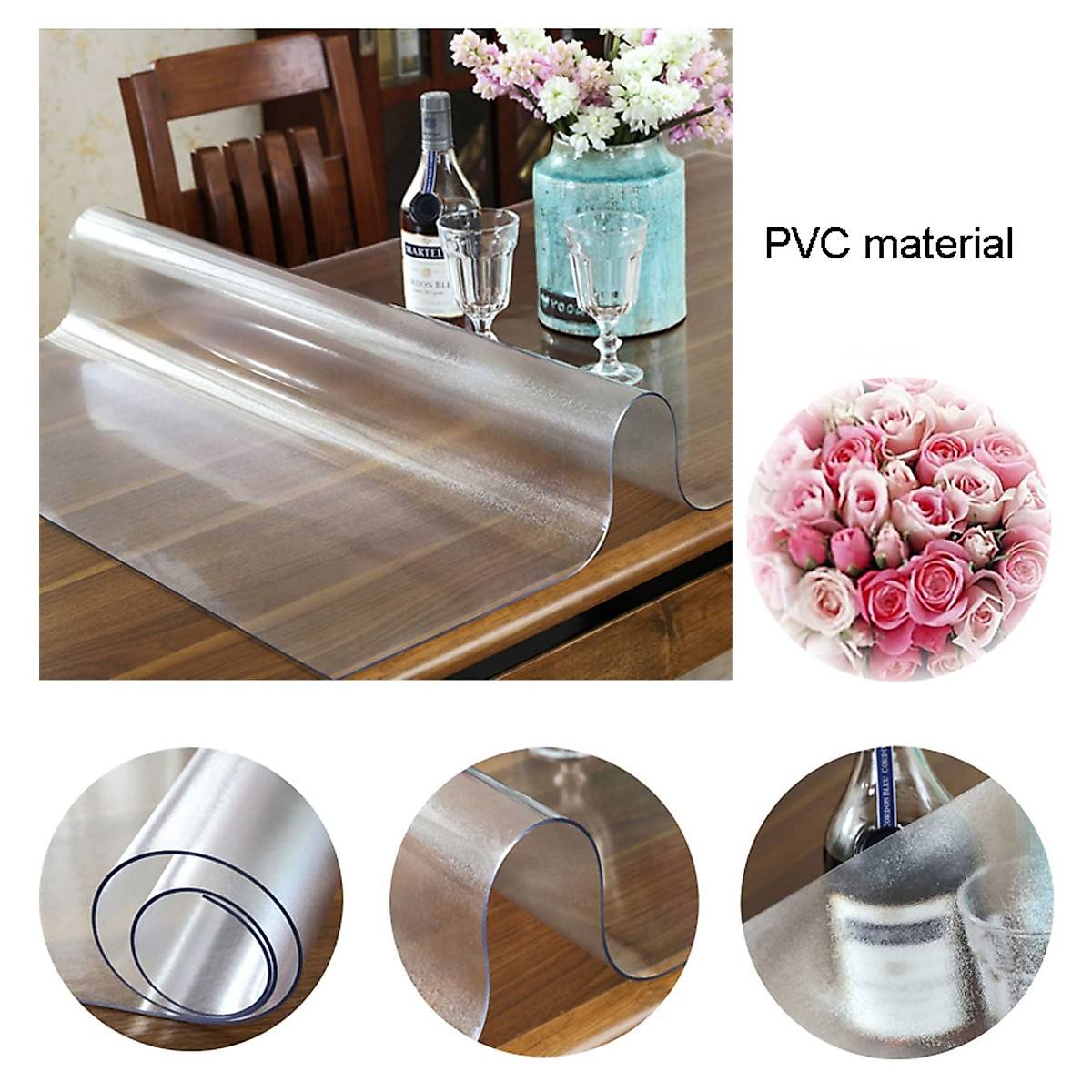 Office Chair Mat for Hardwood Floor，4x8.8ft Thick Transparent Heavy Duty Computer Swivel Chair，HD Transparent Carpet Entrance Hall Bedroom Mat Protect Pad,Transparent 2mm/0.08in