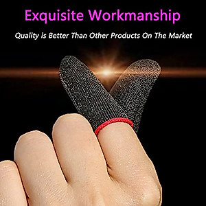 NIXBYO Gaming Finger Sleeves，8 Pieces，Anti-Sweat Breathable Using 24-Pin Silver Fiber Suitable for Most Touch Devices It Can Be Used with Both Large and Small Fingers (Black)