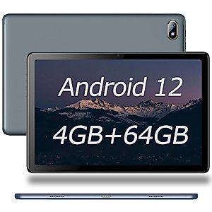 Tablet PC Android 12 10.1 Inch 4GB RAM,64GB ROM(128GB Expandable),1920x1200 IPS Display,WiFi/Bluetooth/5000mAh Battery/Dual Camera