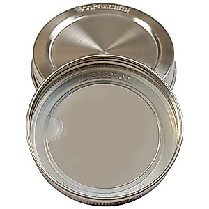 EcoPeaceful 316 Surgical Stainless Steel Mason Jar Lids WIDE Mouth -ORIGINAL DESIGN- Stackable w/Pull-Tab Silicone Seal. Rust-proof, Airtight, Leak-Proof, BPA-Free, PVC-Free, Vegan - Not for Canning