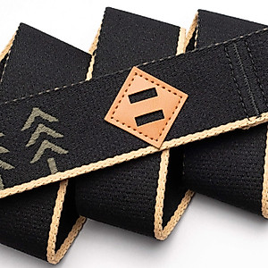Arcade The Original Unisex Adventure Belt, Repreve Elastic Webbing, Non-Metal Travel Friendly Buckle, Blackwood - Black/Khaki