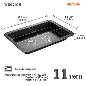 CHEFMADE Rectangular Cake Pan, Nonstick 10.8 Inch Oblong Cake Pan, 7" x 10.8", Set of 2