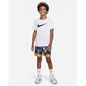 Nike Big Boys' Dri-FIT Elite Basketball Shorts (Large, Game Royal/Yellow Ochre/White)