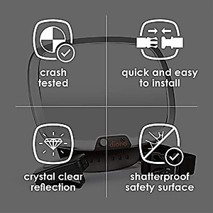 Diono Easy View Plus Baby Car Mirror with Light, Safety Car Seat Mirror for Rear Facing Infant with 360 Rotation, LED Night Light, Wide Crystal Clear View, Shatterproof, Crash Tested