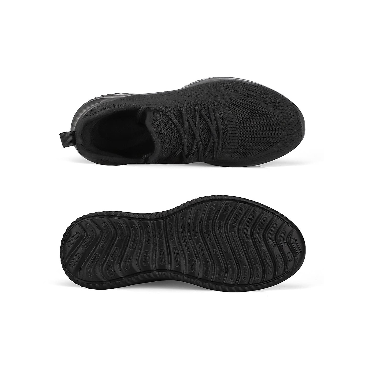 Slip On Sneakers for Women-Fashion Sneakers Walking Shoes Non Slip Lightweight Breathable Mesh Running Shoes Comfortable All Black 8.5