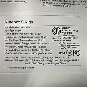 Segway Ninebot S Kids, Smart Self-Balancing Electric Scooter, 800 Watts Power, Max 8 Miles Range & 8.7MPH, Hoverboard with LED Light, Compatible with Mecha kit, UL-2272 Certified