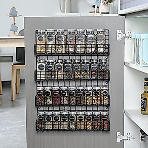 Spice Rack Organizer Wall Mounted 4-Tier Stackable Hanging Spice Jars Storage Racks,Great for Kitchen and Pantry,Up to Storage 36 Jars(Patent No.:US D909,138 S)