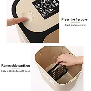 WXXGY Trash Can Double Recycling Waste Bin Twin Double Compartment Bin for Waste Separation for Waste Recycling for Kitchen Home/White